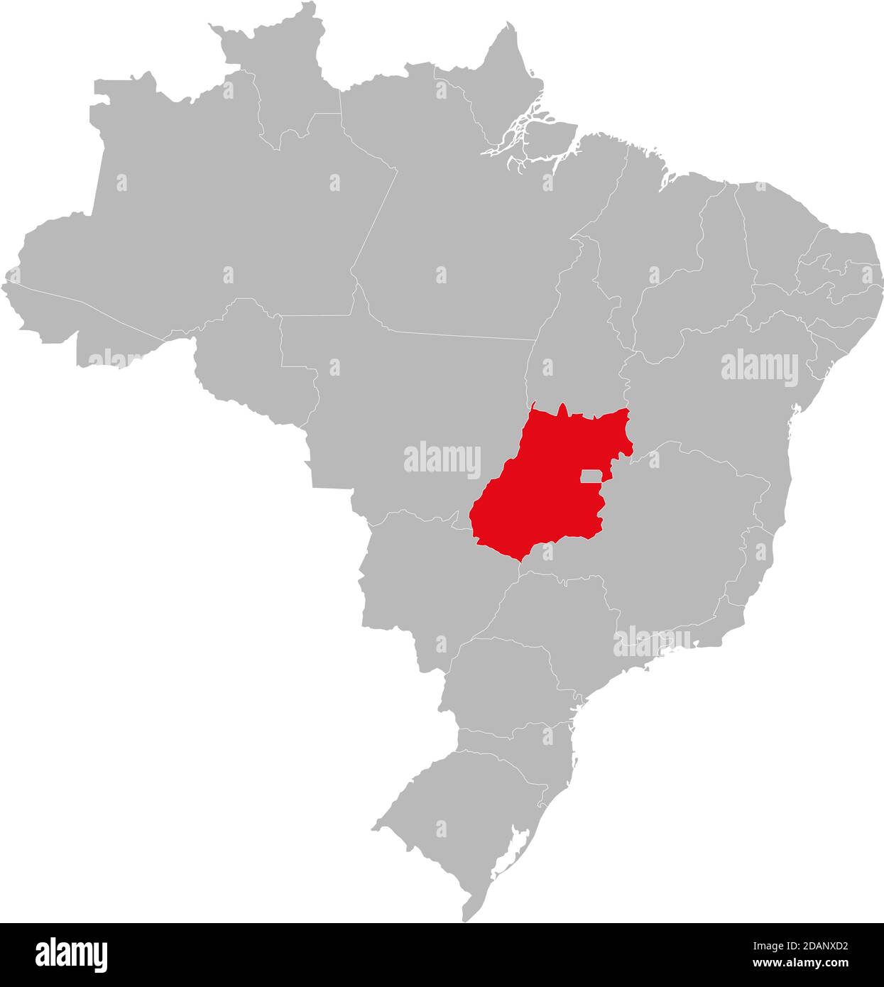 Goiás state highlighted on Brazil map. Business concepts and ...