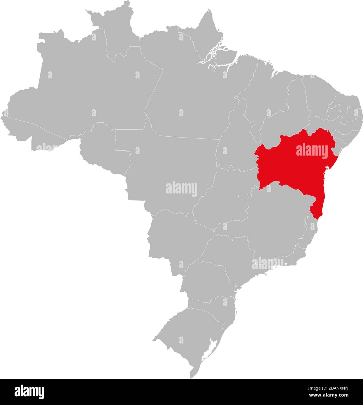 Bahia state highlighted on Brazil map. Business concepts and ...