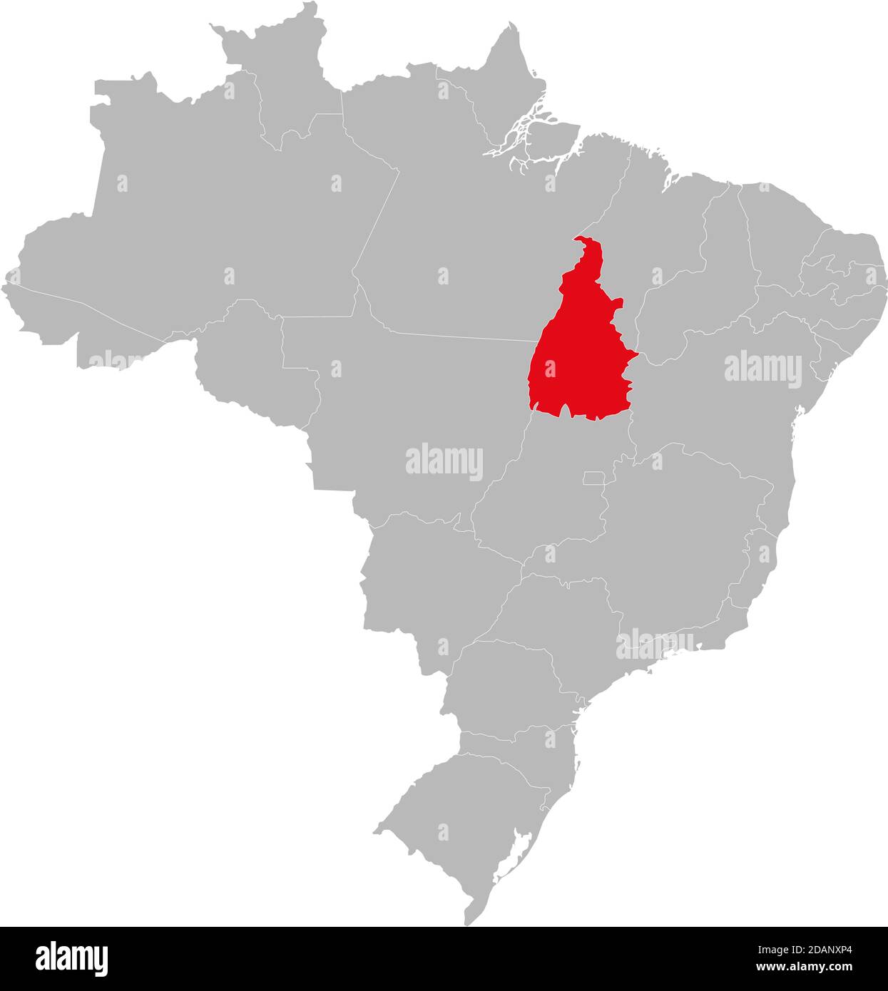 Tocantins state highlighted on Brazil map. Business concepts and ...