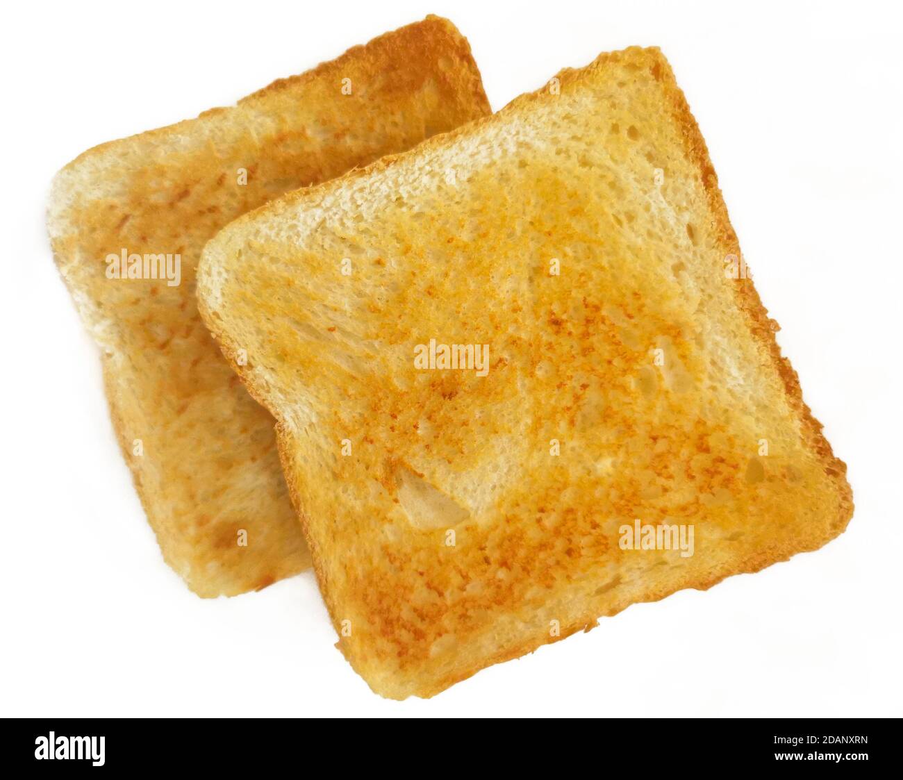 Slices of whole wheat bread toast on a white background Stock Photo - Alamy