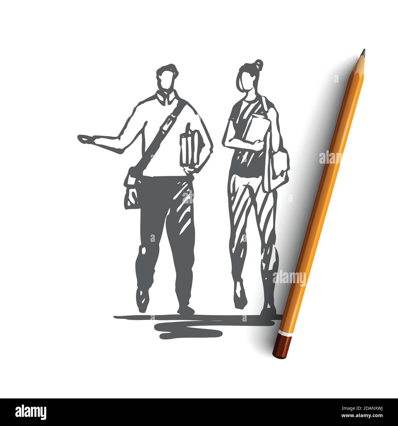 Teenager walk back view Stock Vector Images - Alamy