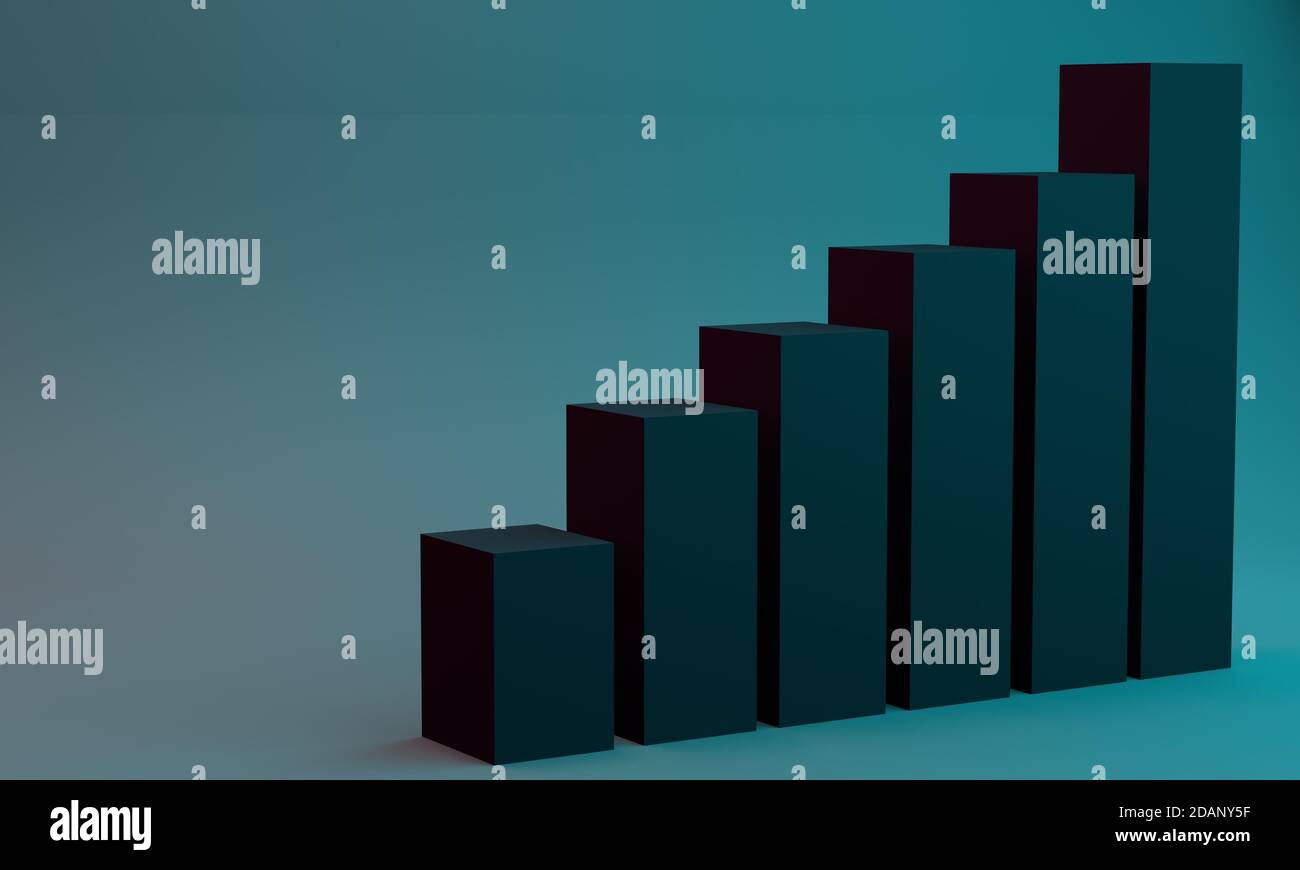 With a graph and a rising neon light - management, finance, analytics ...