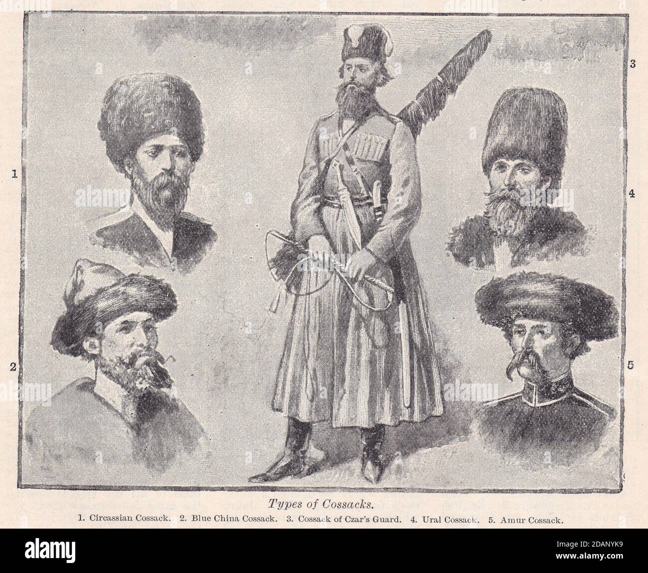 Vintage illustration of Types of Cossacks 1900s Stock Photo - Alamy