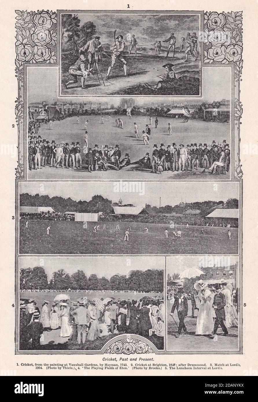 Cricket, Past and Present 1900s Stock Photo - Alamy