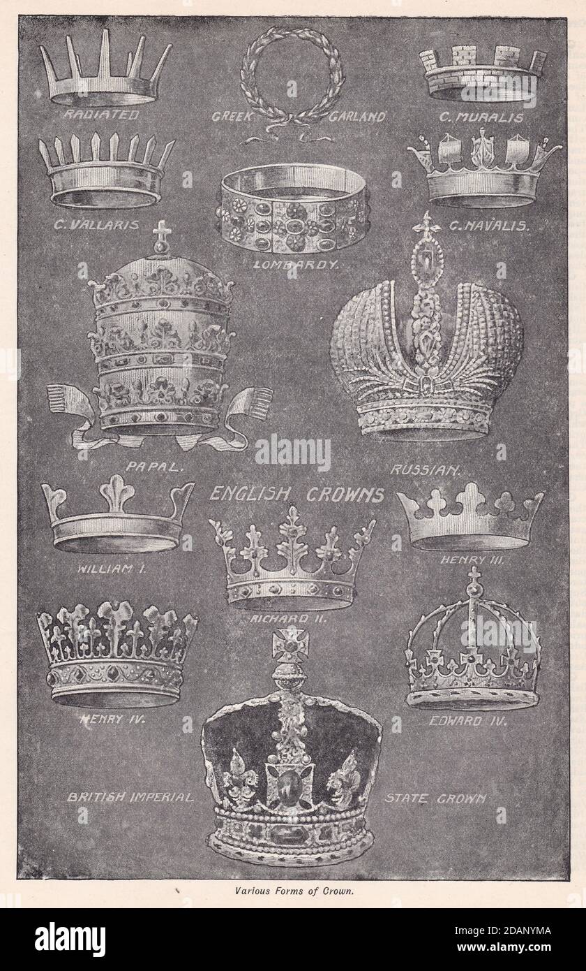 Various Forms of Crowns - 1900s Illustrations Stock Photo - Alamy
