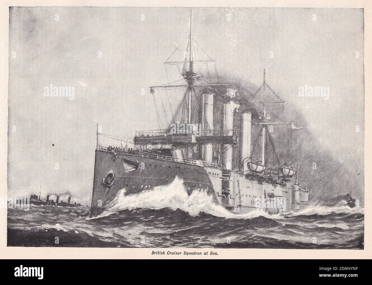 British Cruiser Squadron at Sea Stock Photo - Alamy