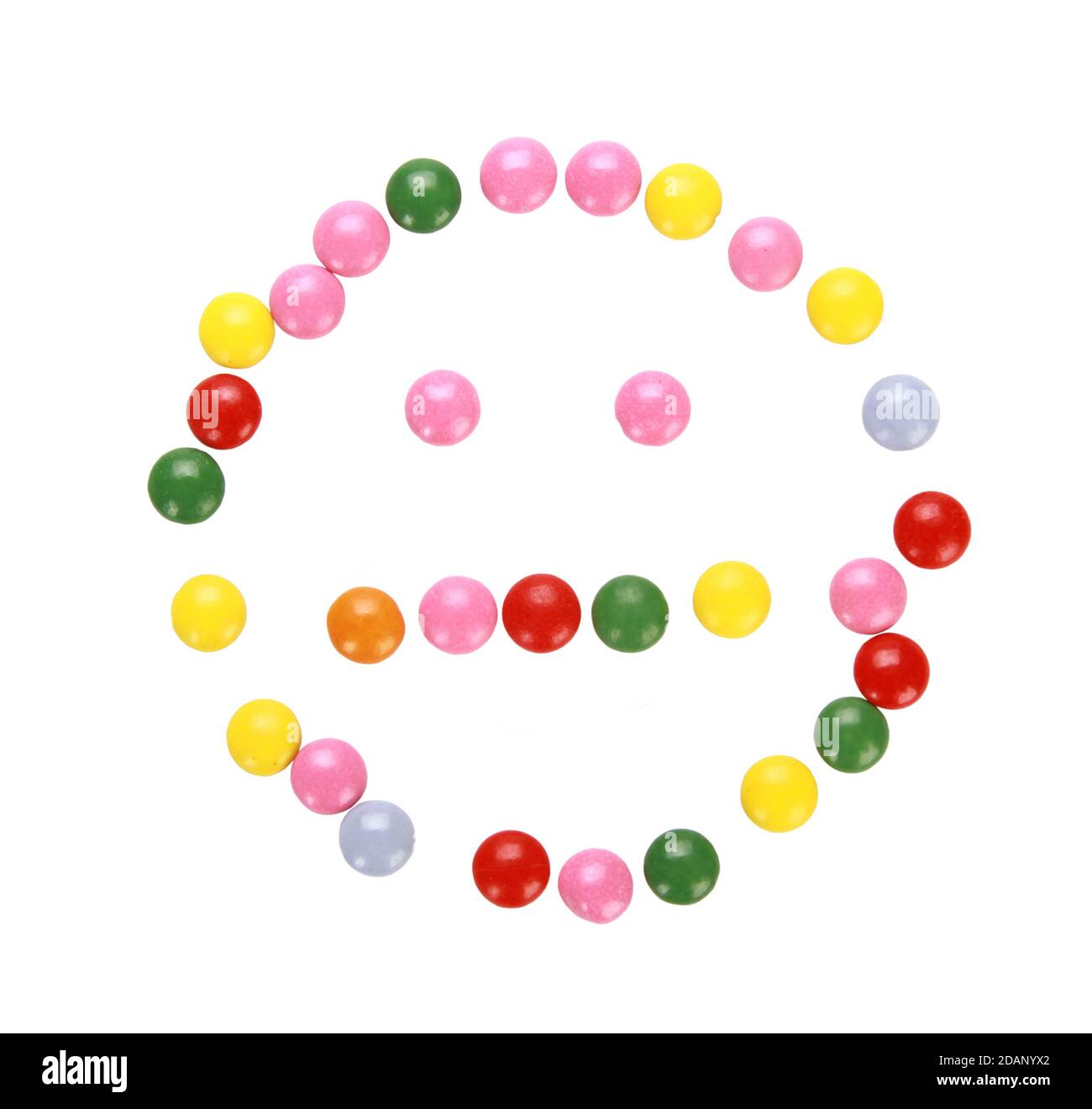 Colorful candy face isolated on white background Stock Photo - Alamy