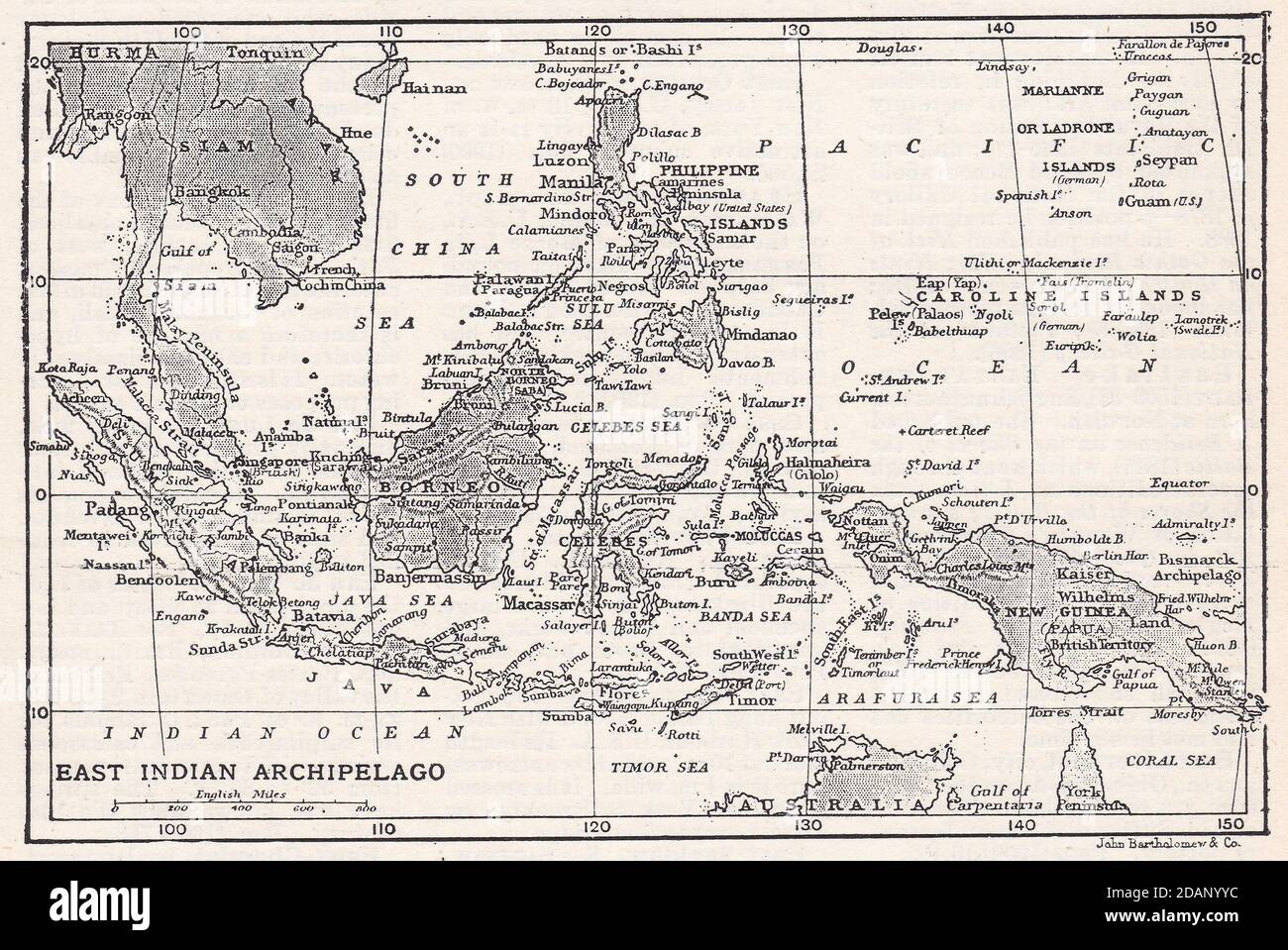 Vintage map of East Indian Archipelago 1900s Stock Photo - Alamy