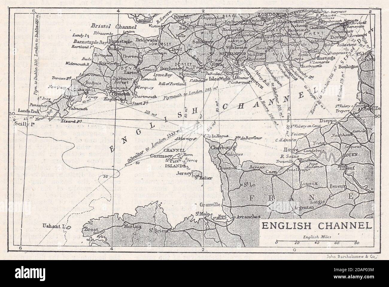 English channel map 1930s hi-res stock photography and images - Alamy