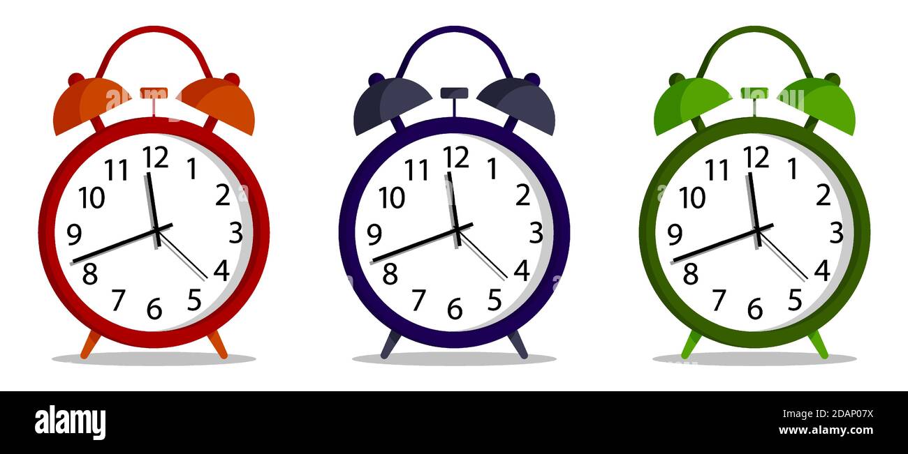 alarm clock icon in cartoon style isolated on white background ...