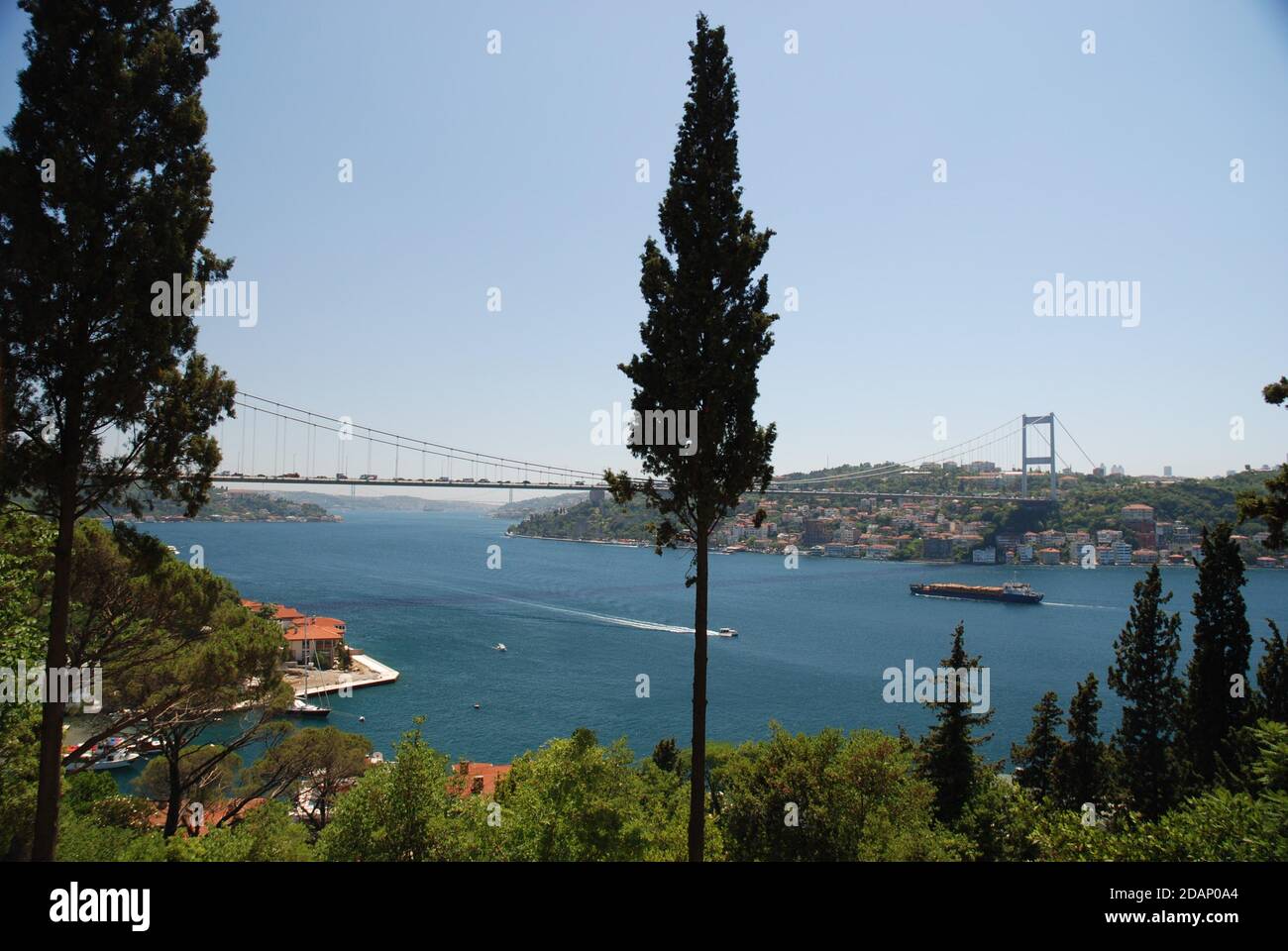 Istanbul Bosphorus landscape trees sea Stock Photo - Alamy