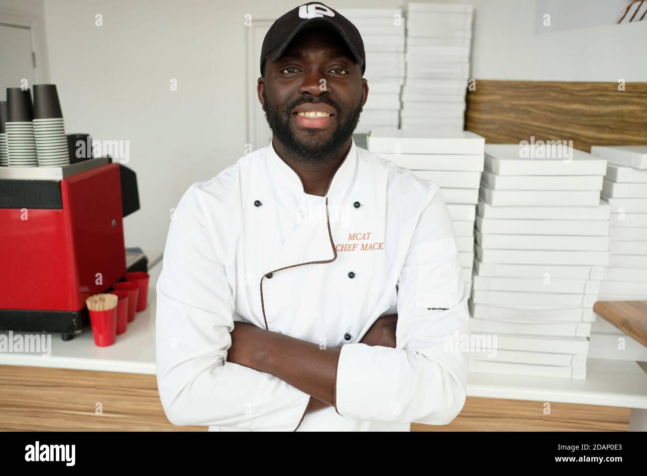 Cape Town, South Africa, November 2020 - Chef Mack Bouya, owner of the ...