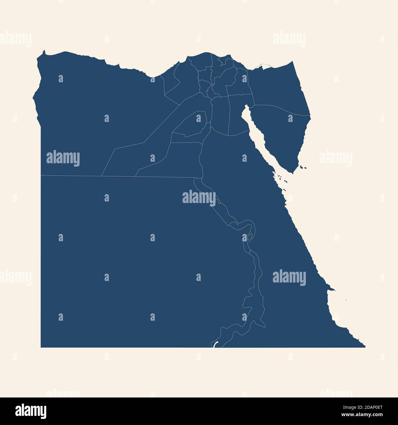 Highly detailed egypt travel map. Modern graphics design. Cyan blue ...