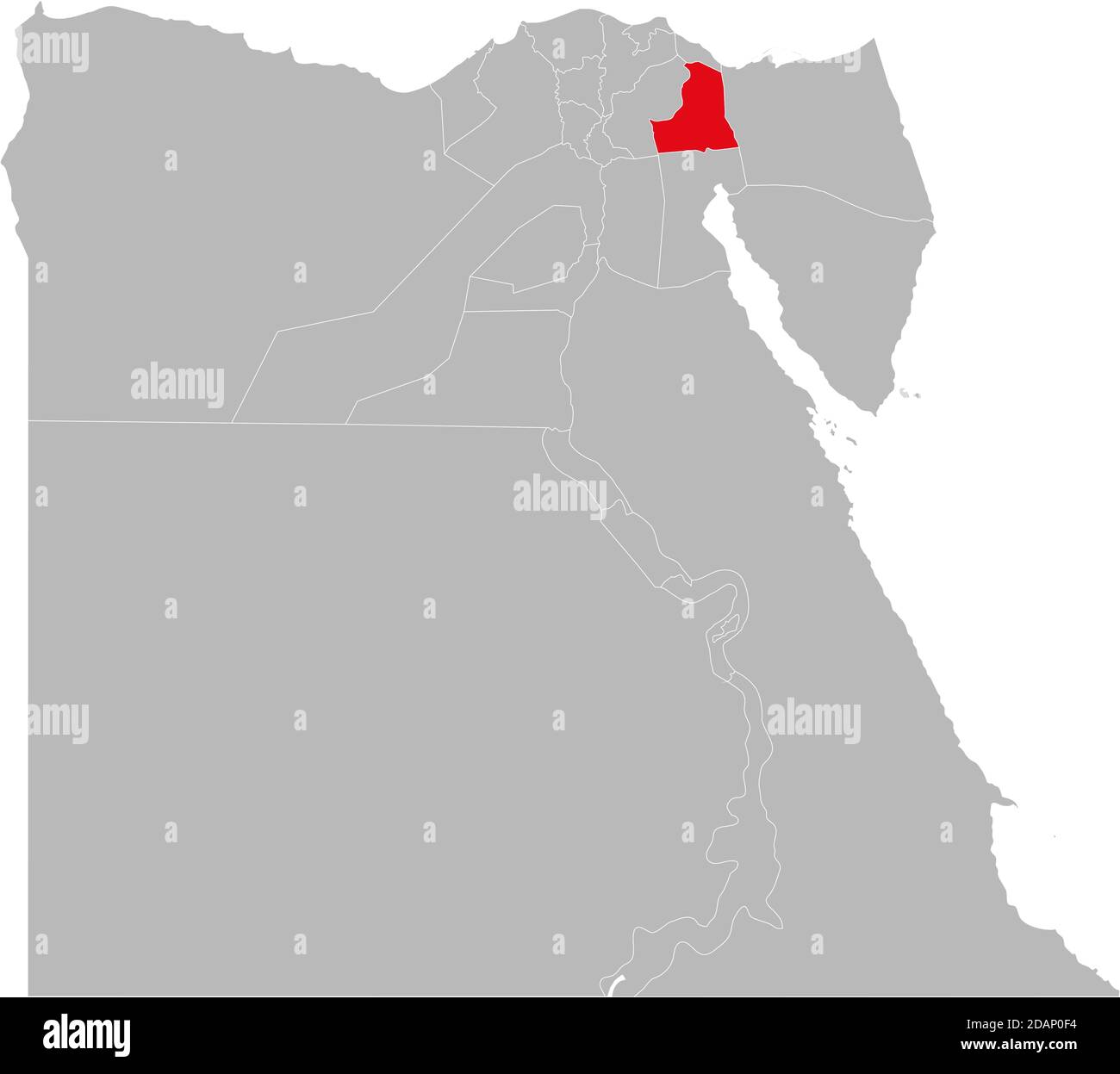 Ismailia governorate highlighted on Egypt map. Business concepts and ...