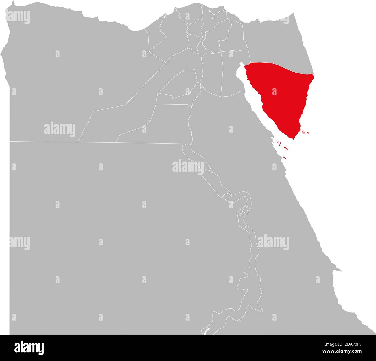South sinai governorate highlighted on Egypt map. Business concepts and ...