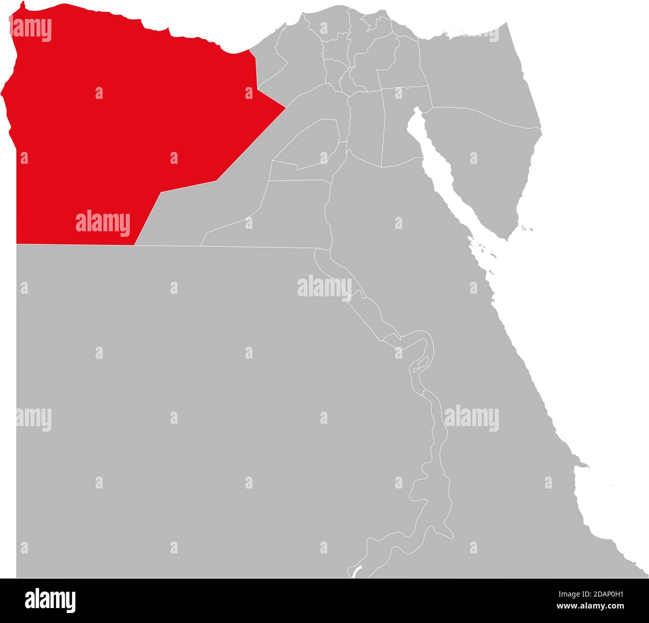 Matruh governorate highlighted on Egypt map. Business concepts and ...