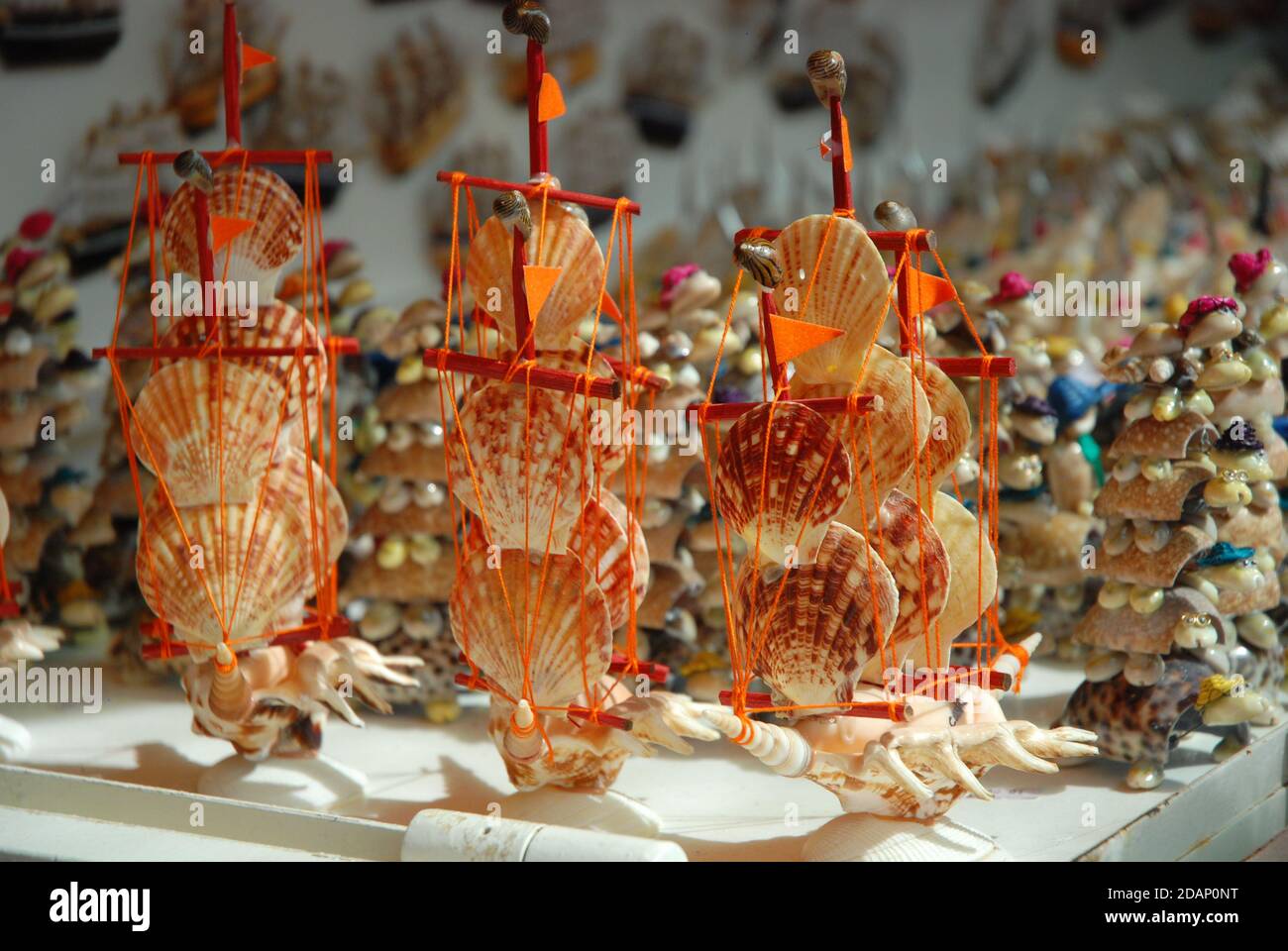 Small Ship Made of Sea Shells Stock Photo - Alamy
