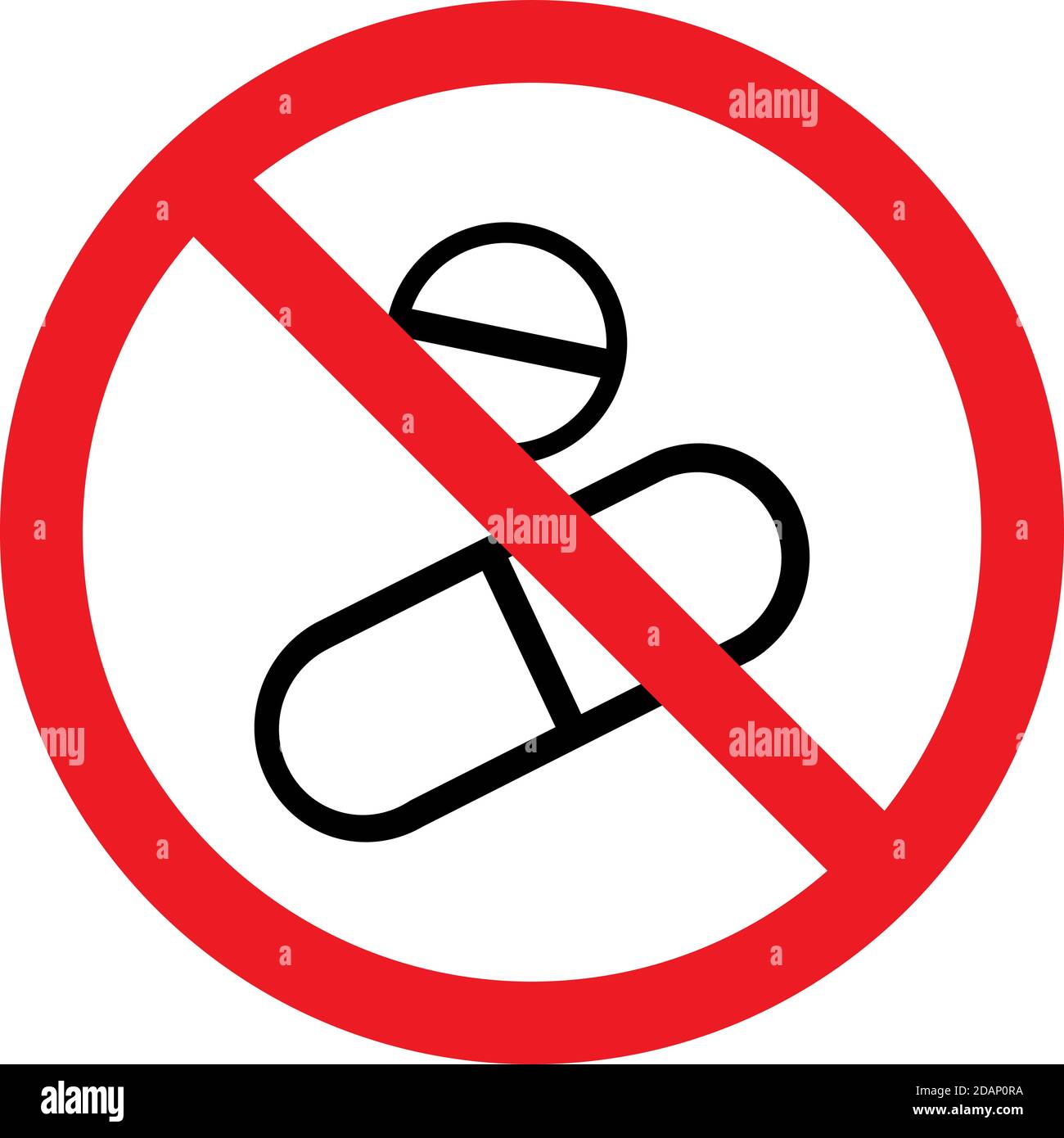 Ban tablet sign. Medical pills prohibited symbol. Red background ...
