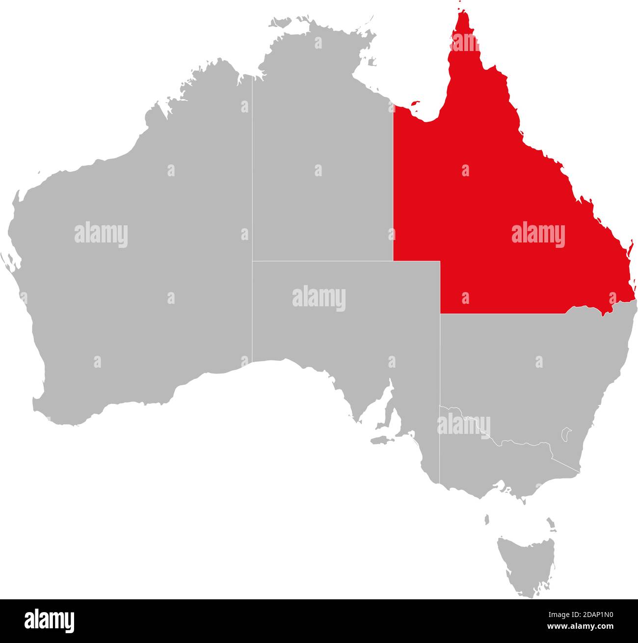 Queensland province highlighted on Australia map. Business concepts and ...