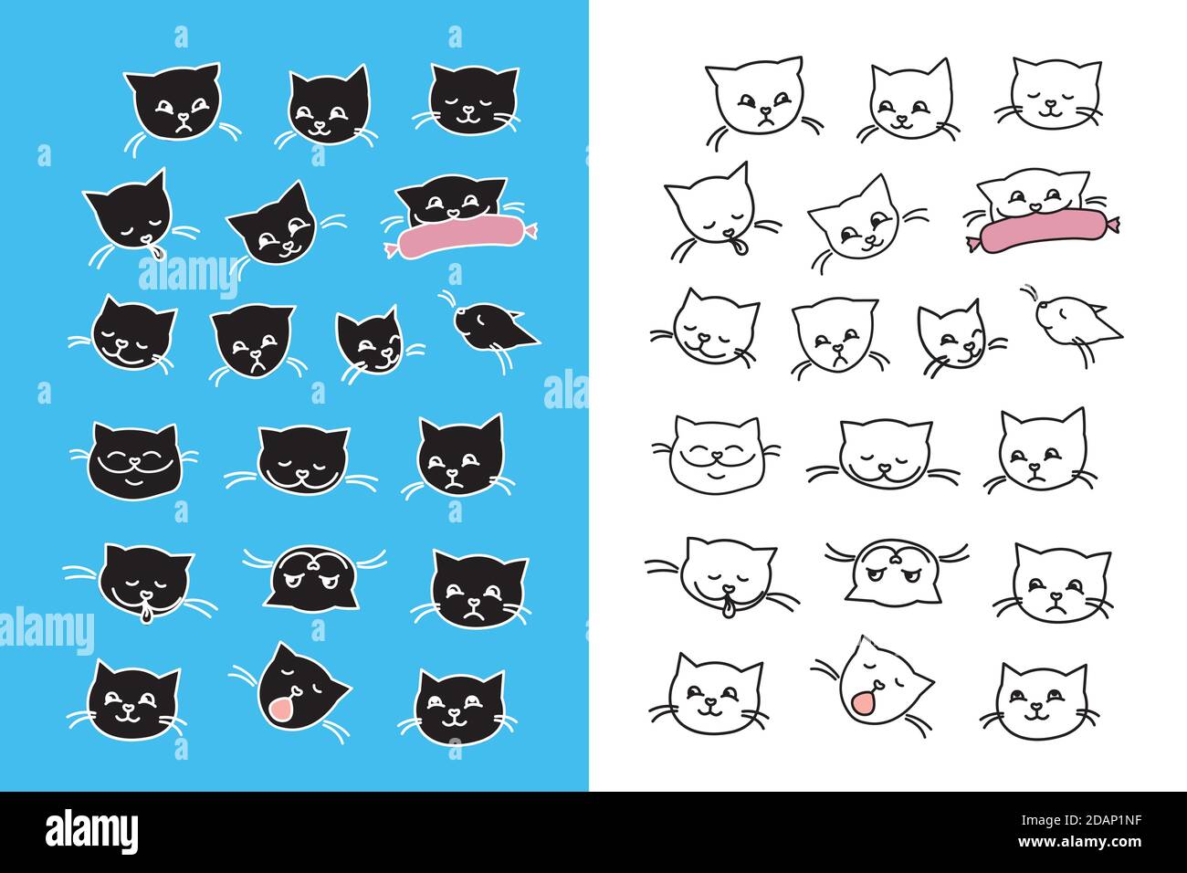 Set faces black white Stock Vector Images - Alamy