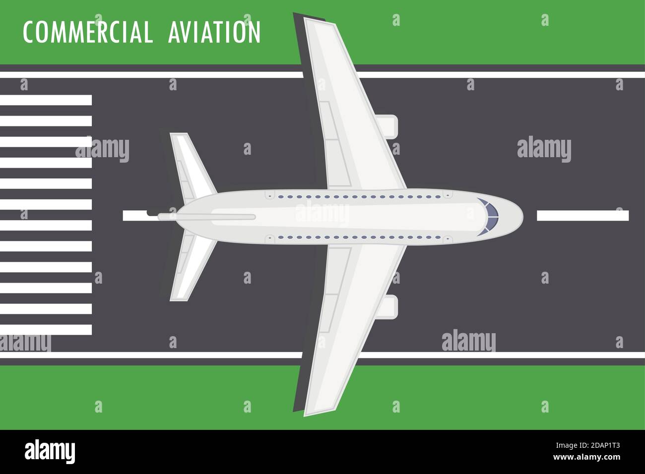 Airplane on the runway top view Stock Vector Image & Art - Alamy