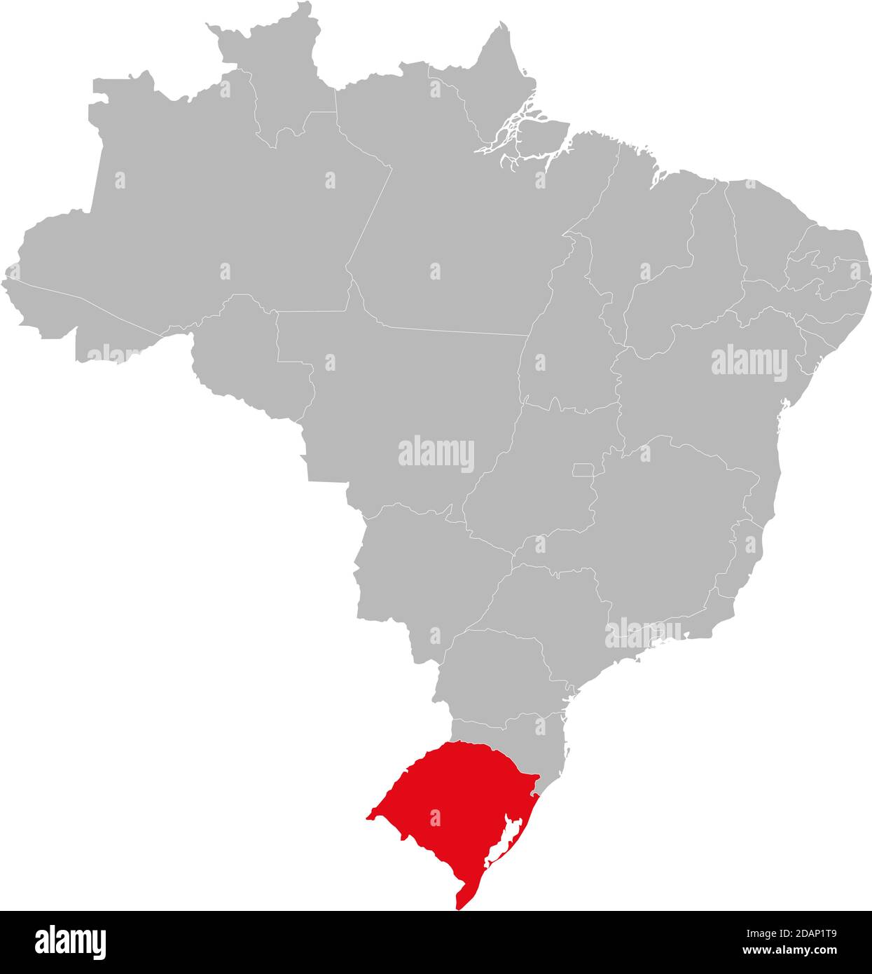 Rio Grande do Sul state highlighted on Brazil map. Business concepts ...