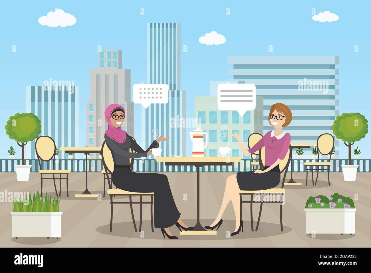 Outdoor cafe restaurant leisure Stock Vector Images - Alamy