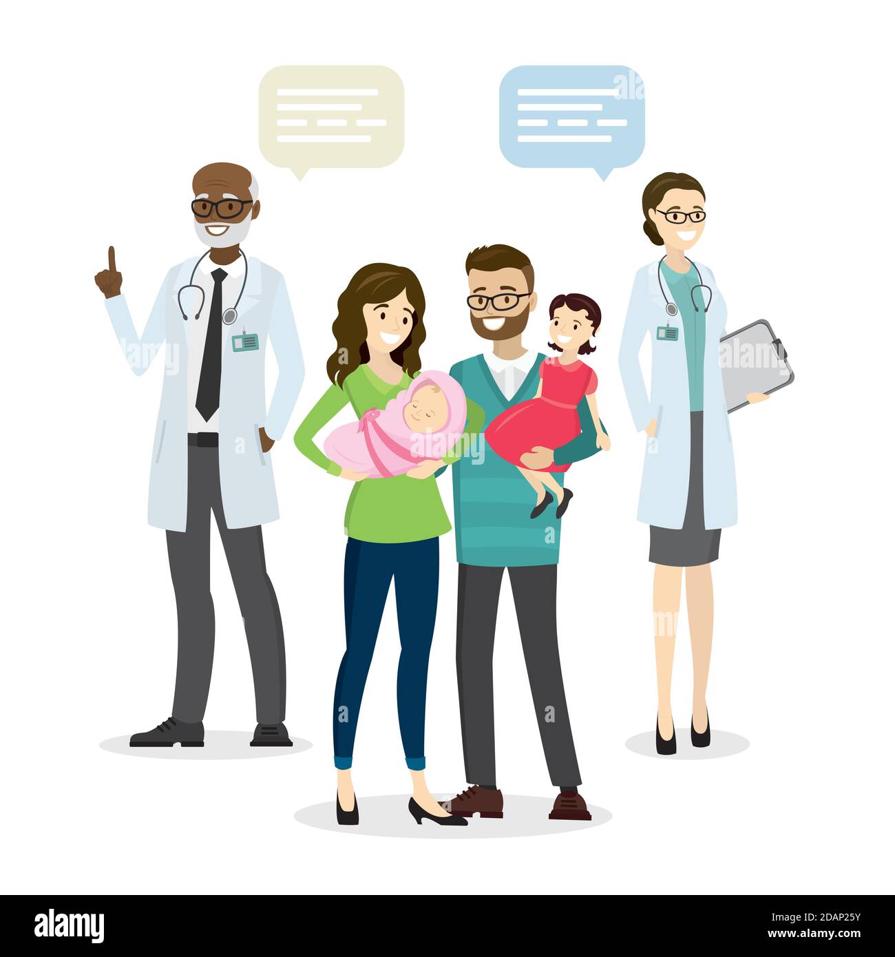 Couple holding white baby Stock Vector Images - Alamy