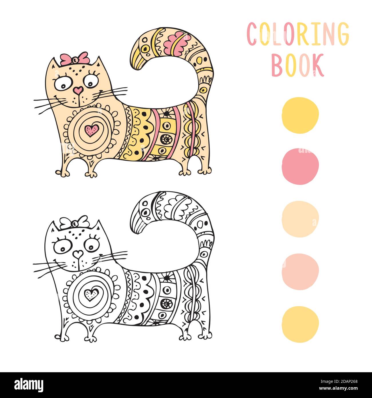Cat outline coloring page vector hi-res stock photography and images ...