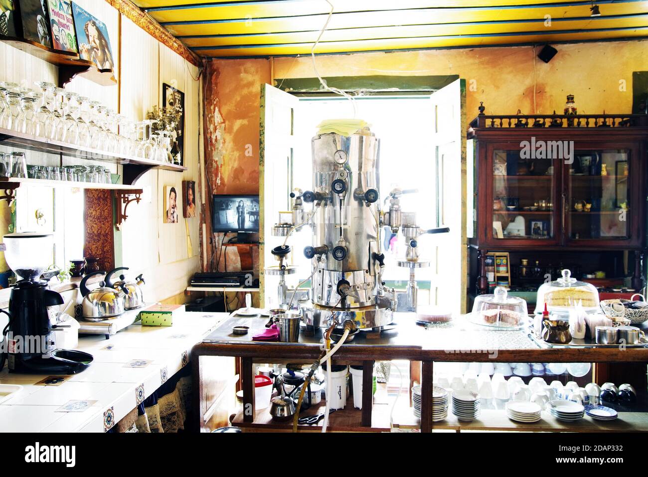 Traditional cafeteria in Salento, Colombia, South America Stock Photo ...