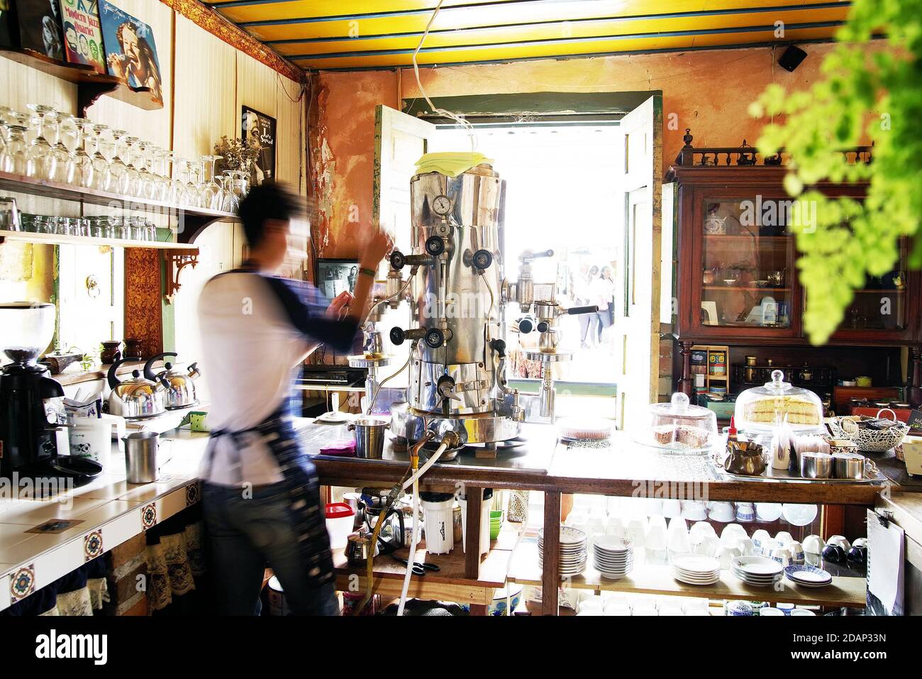 Traditional cafeteria in Salento, Colombia, South America Stock Photo ...