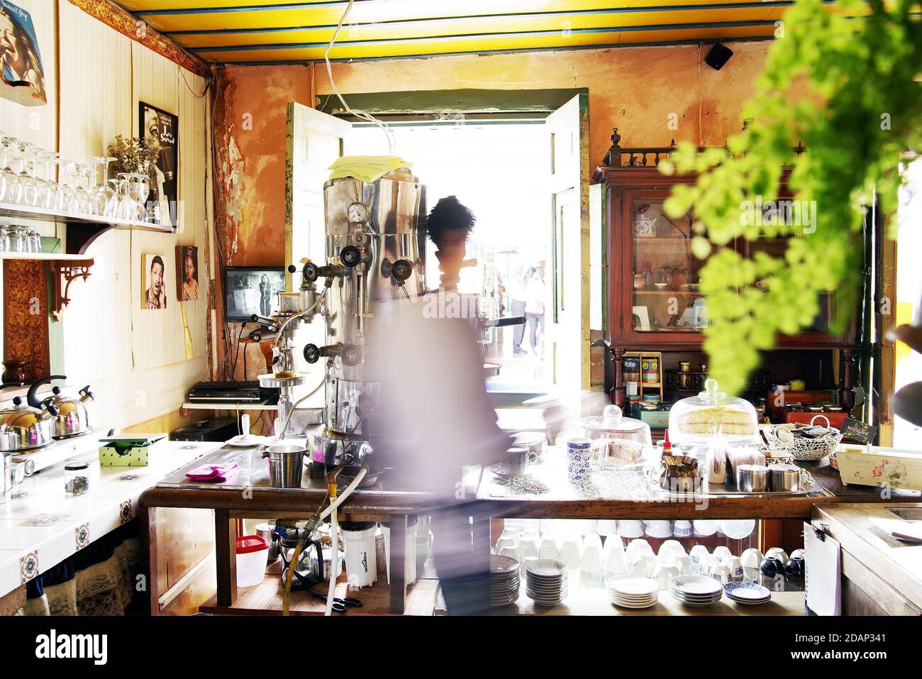 Traditional cafeteria in Salento, Colombia, South America Stock Photo ...