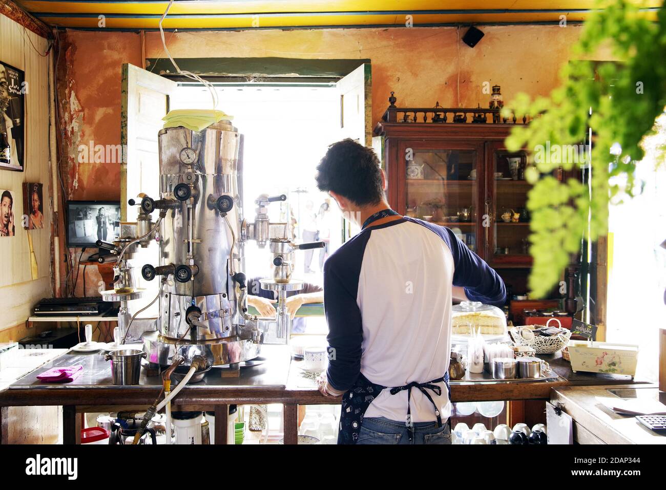 Traditional cafeteria in Salento, Colombia, South America Stock Photo ...