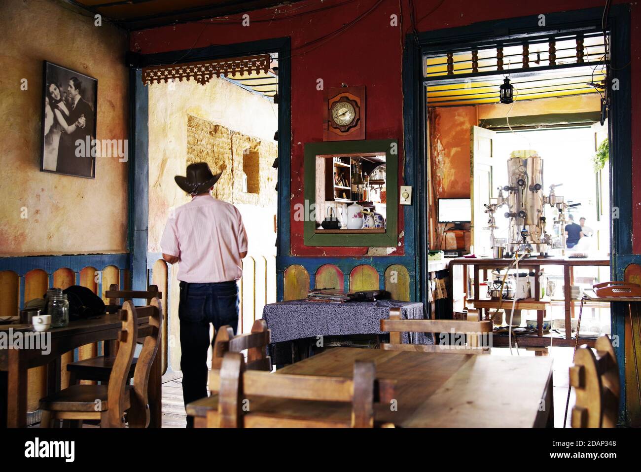 Traditional cafeteria in Salento, Colombia, South America Stock Photo ...
