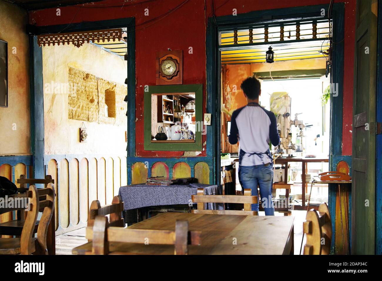 Traditional cafeteria in Salento, Colombia, South America Stock Photo ...