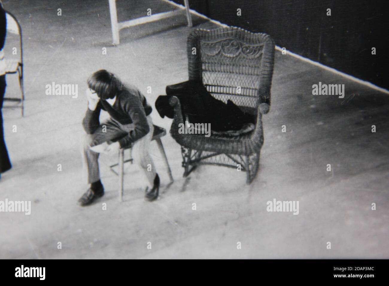 Fine 1970s vintage black and white photography of actors rehearsing a ...