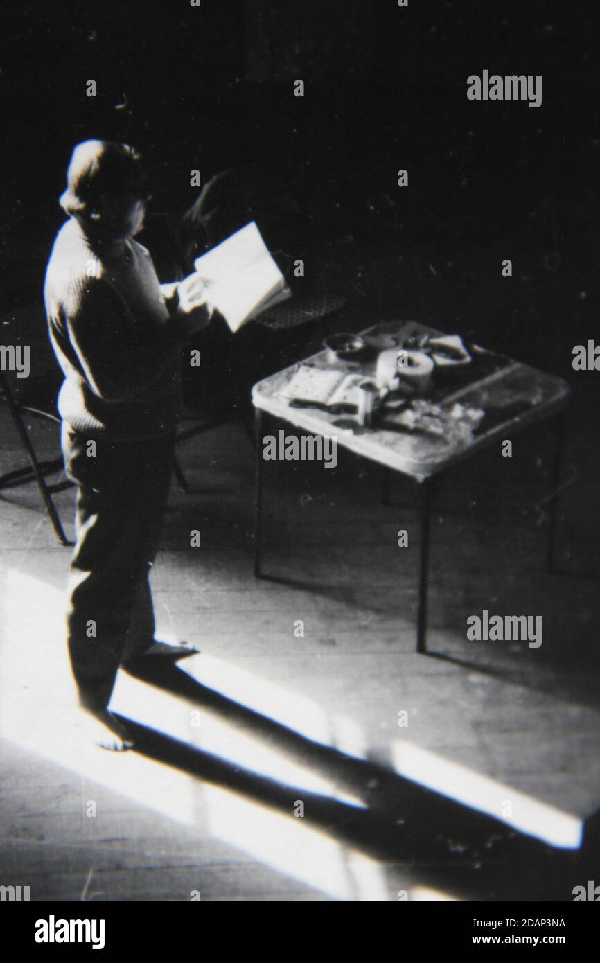 Fine 1970s vintage black and white photography of actors rehearsing a ...