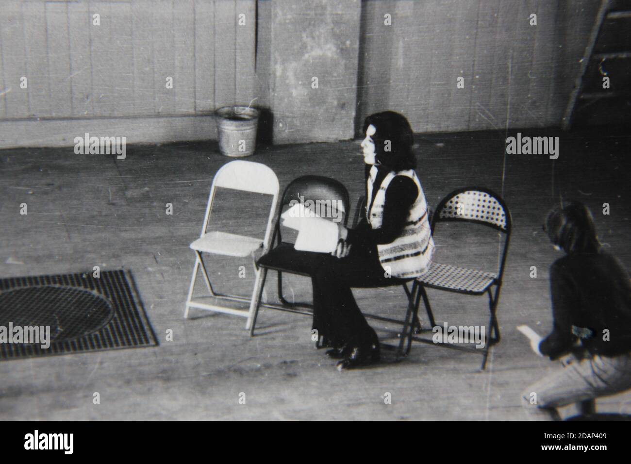Fine 1970s vintage black and white photography of actors rehearsing a ...