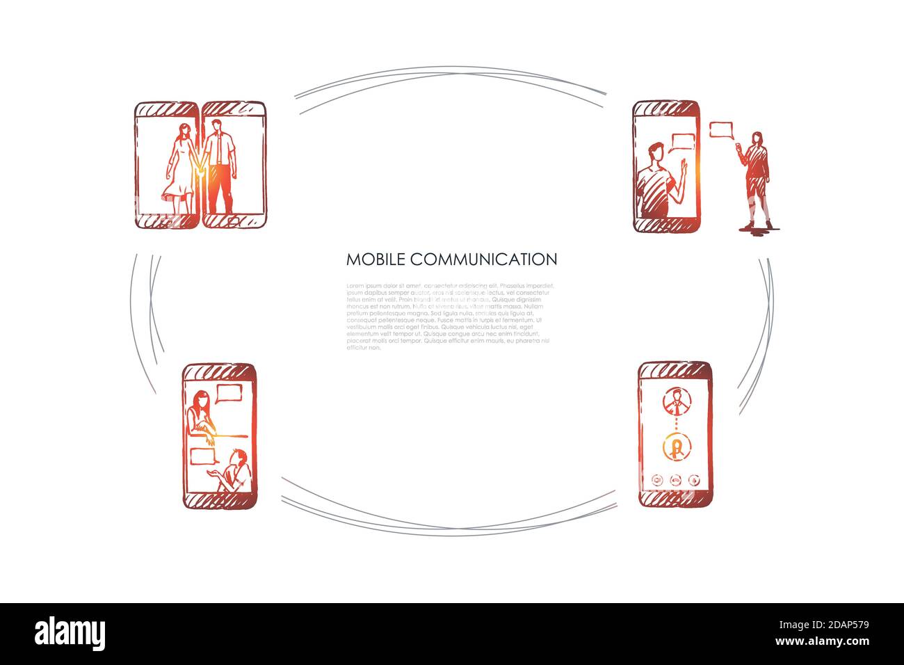 Hand communicating with cell phone Stock Vector Images - Alamy
