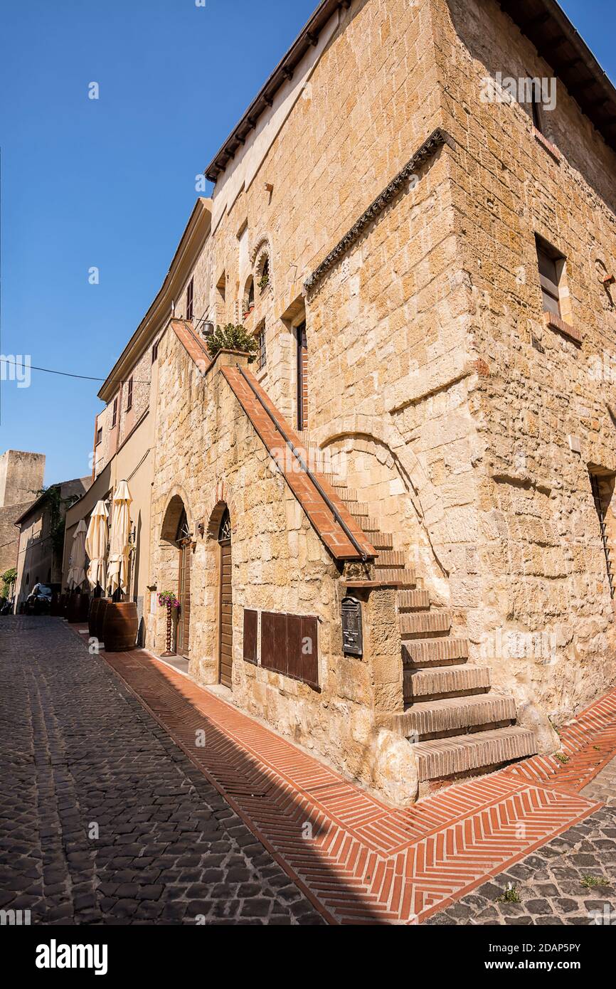 Ancient stone house in the historic center of Tarquinia (Italy Stock ...