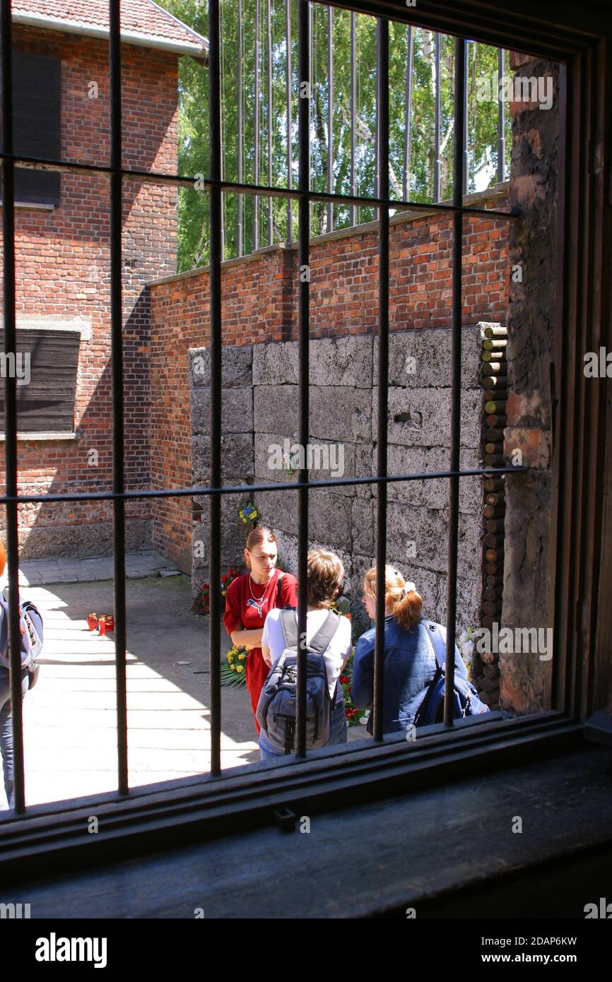 The death wall and courtyard between blocks 10-11 photographed from the ...