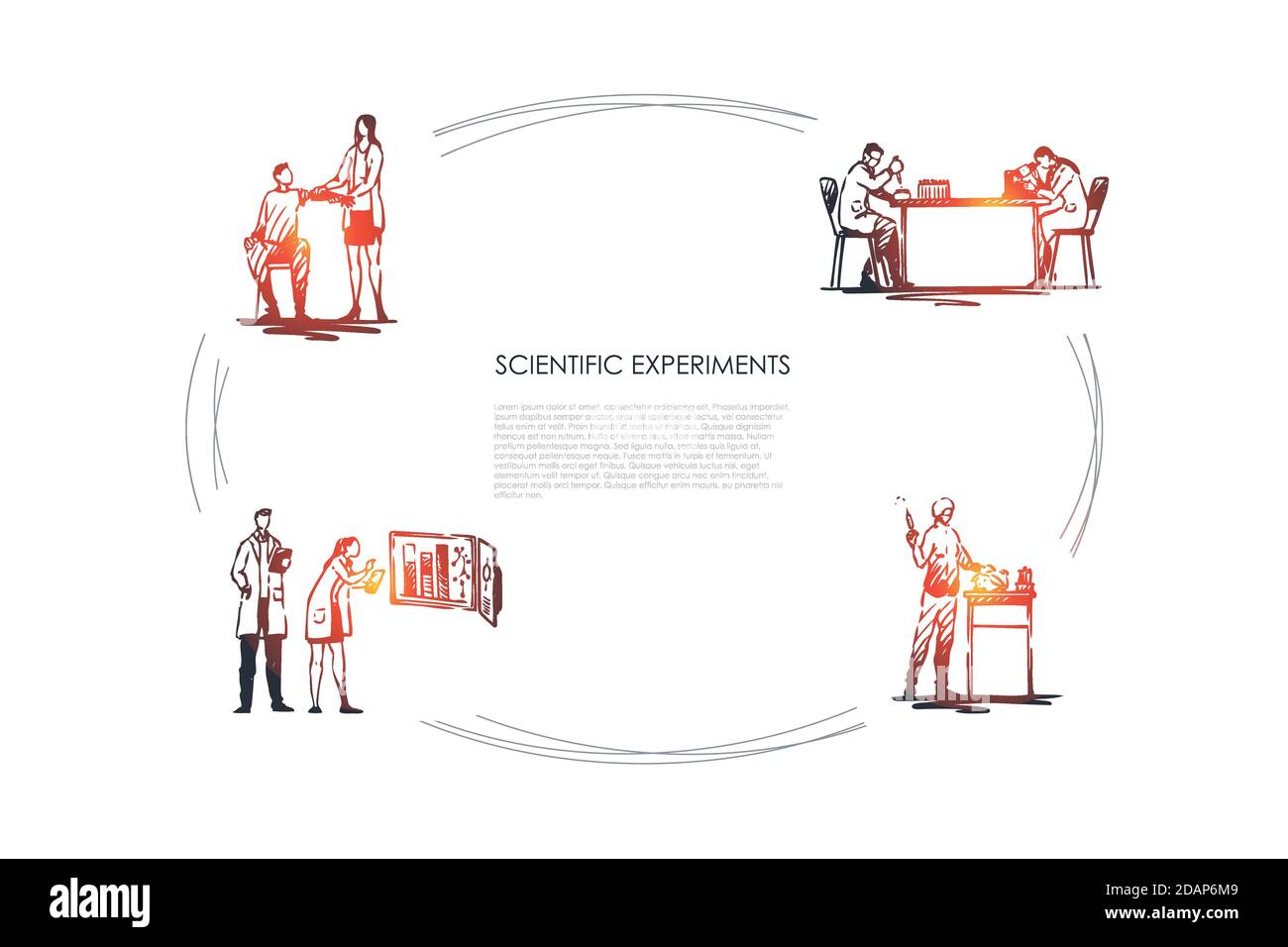 Scientific Experiment - medical workers making experiments with blood ...