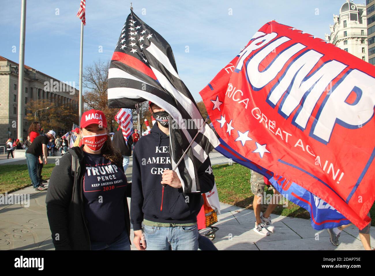 Washington DC, USA. 14th Nov, 2020. Trump supporters gather at Freedom ...