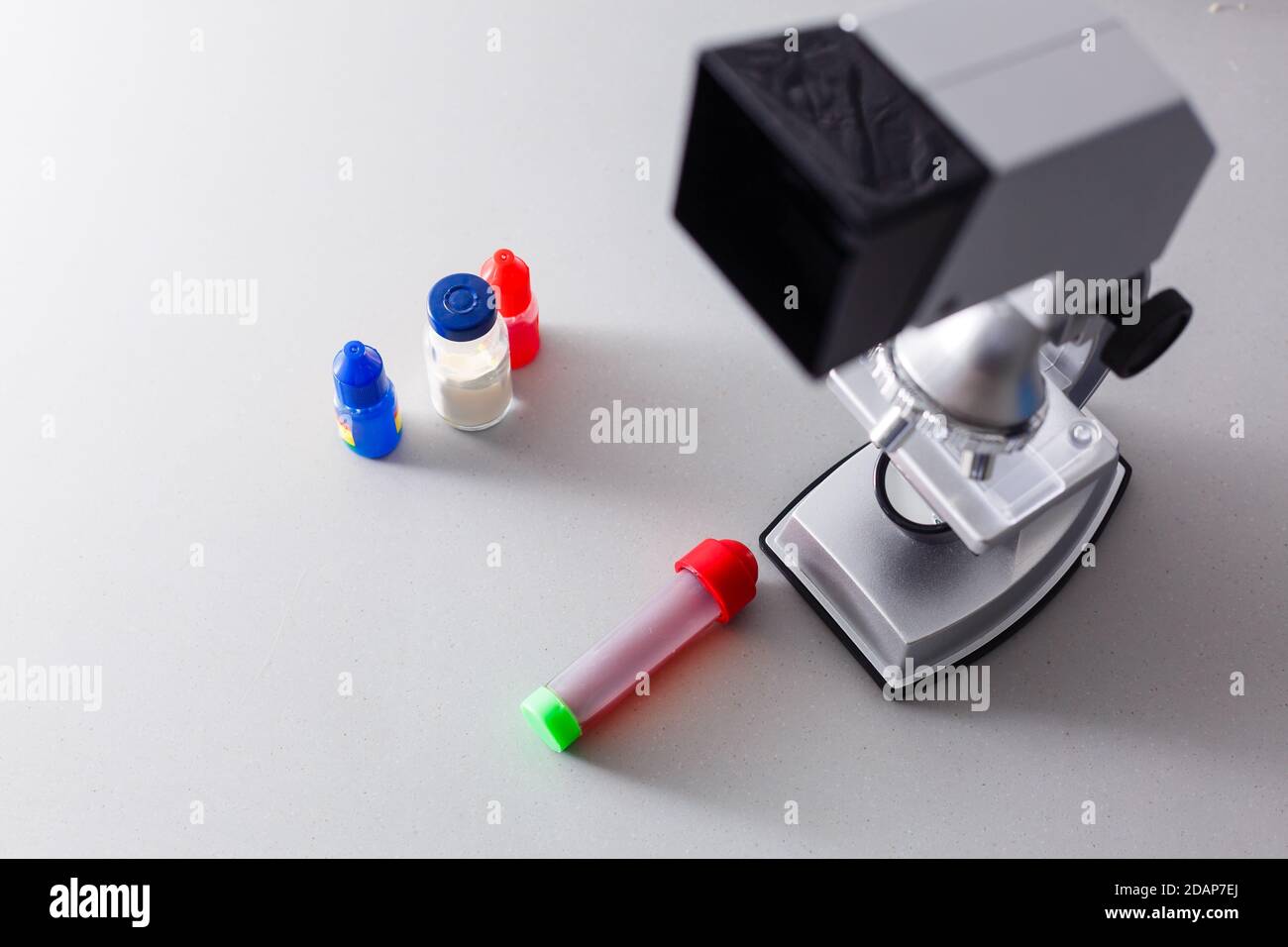 Medical equipment. Blood test. microscope, virus Stock Photo - Alamy