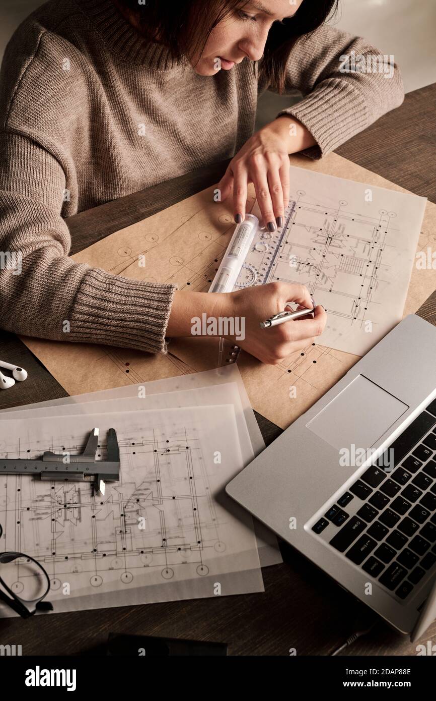 Architect ruler hi-res stock photography and images - Alamy