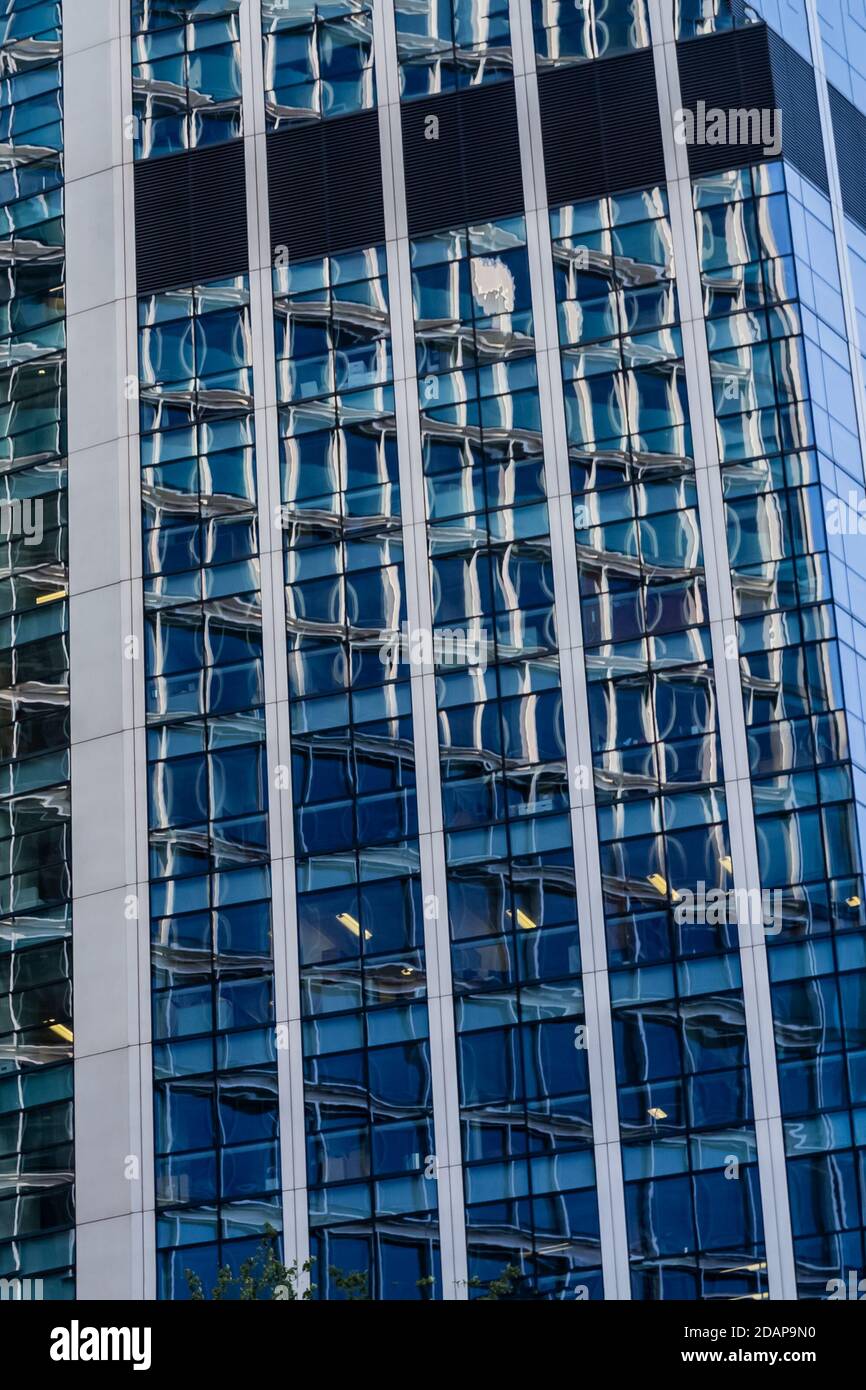 Abstract texture of blue glass modern building skyscrapers. Business ...