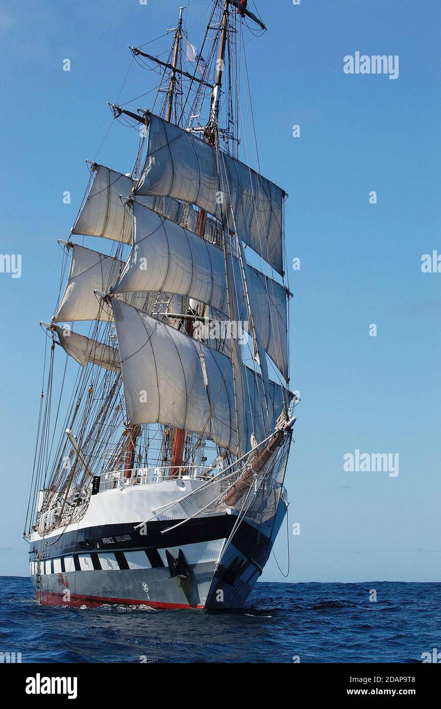 The Prince William ,a square-rigged brig, and used as a training ship ...