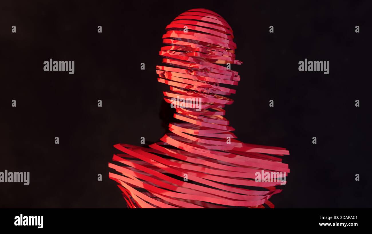 3d render. Head Human shattered portrait Stock Photo - Alamy