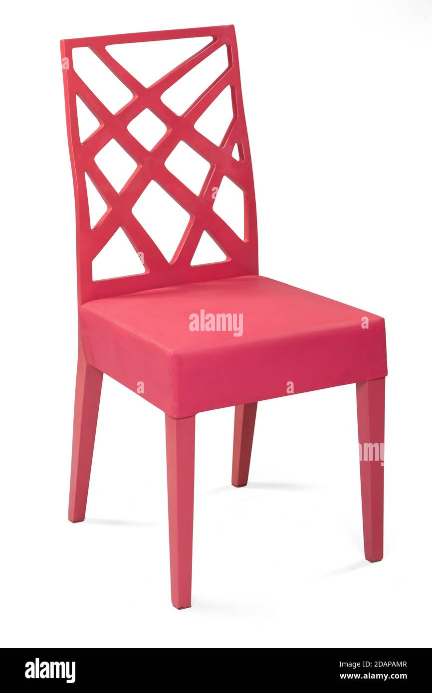 Single dining chair on white background Stock Photo - Alamy