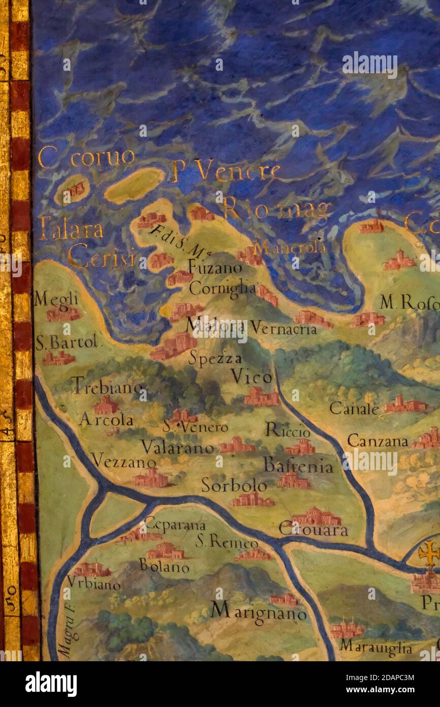 Details of the Vatican Gallery of Maps Inside the Vatican Museum Stock ...